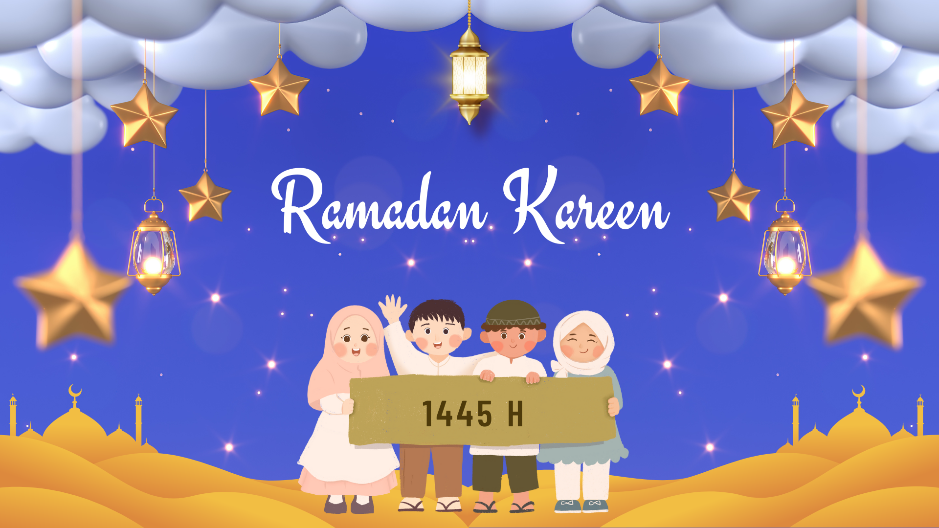 Poster Ramadhan Anak TK dan SD 2024 Untuk Pawai Menyambut Ramadhan 1445H